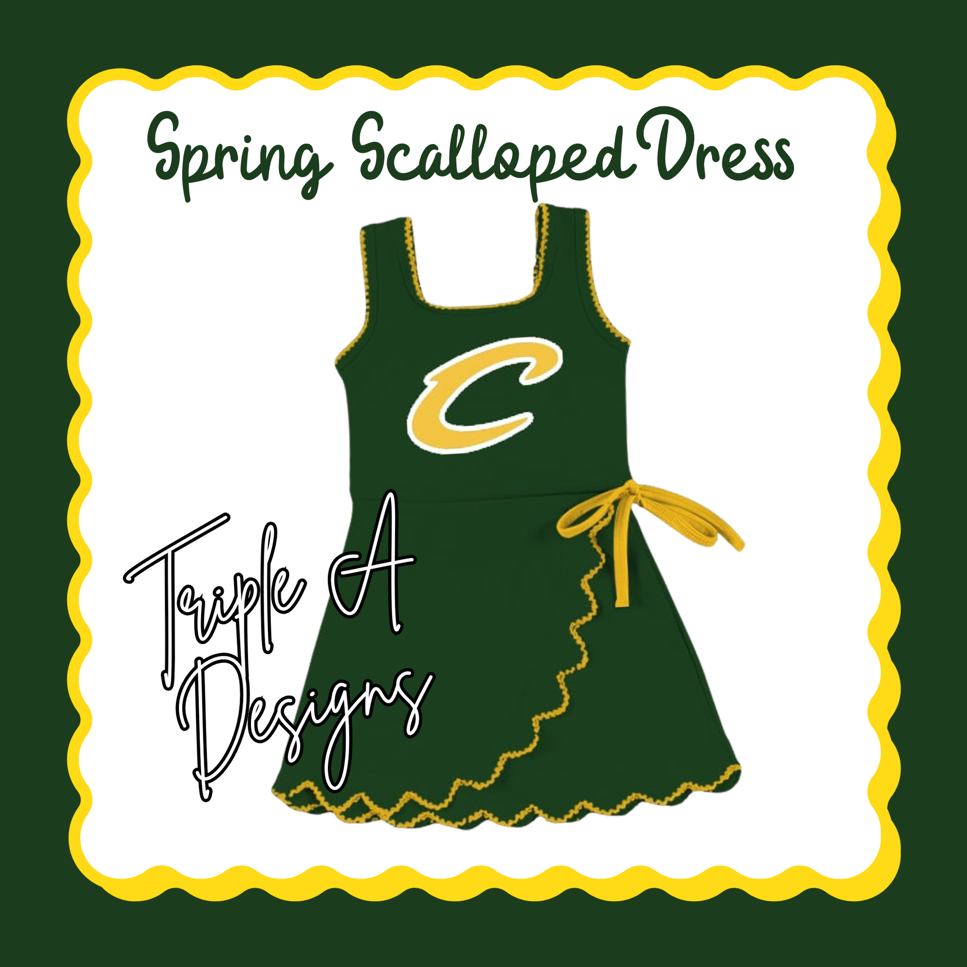 Preorder- Ends Jan 31st-Custom School Scalloped Dress-Calvary ...